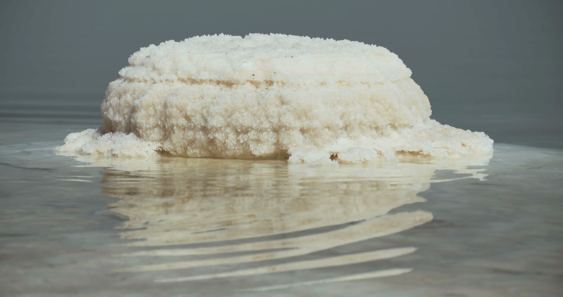 Tracking Shot Of Salt Deposits On Banks Of Stock Footage SBV-321750727 ...