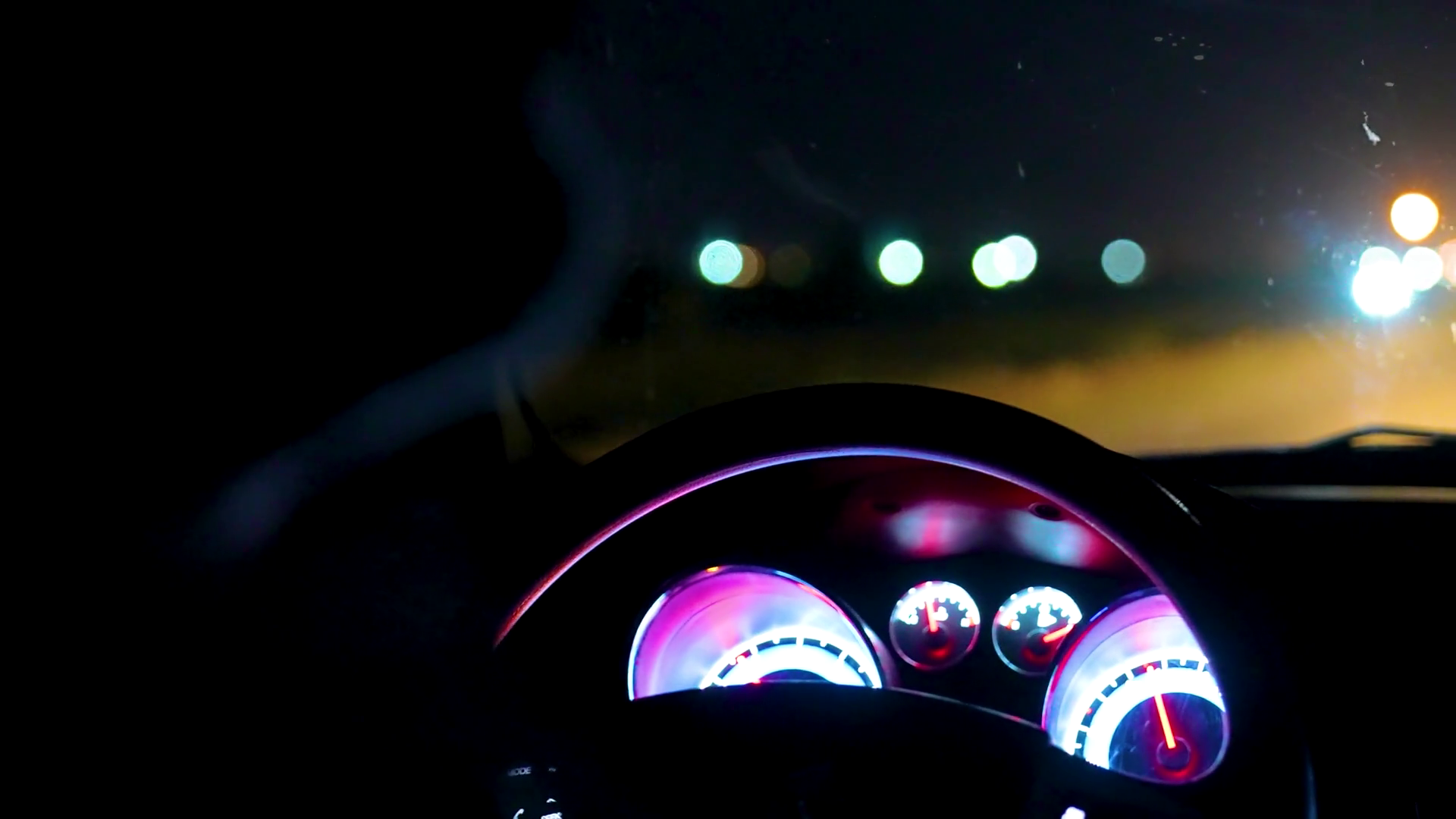 View Of Man Driving At Night On Road Stock Footage SBV-348367406 ...