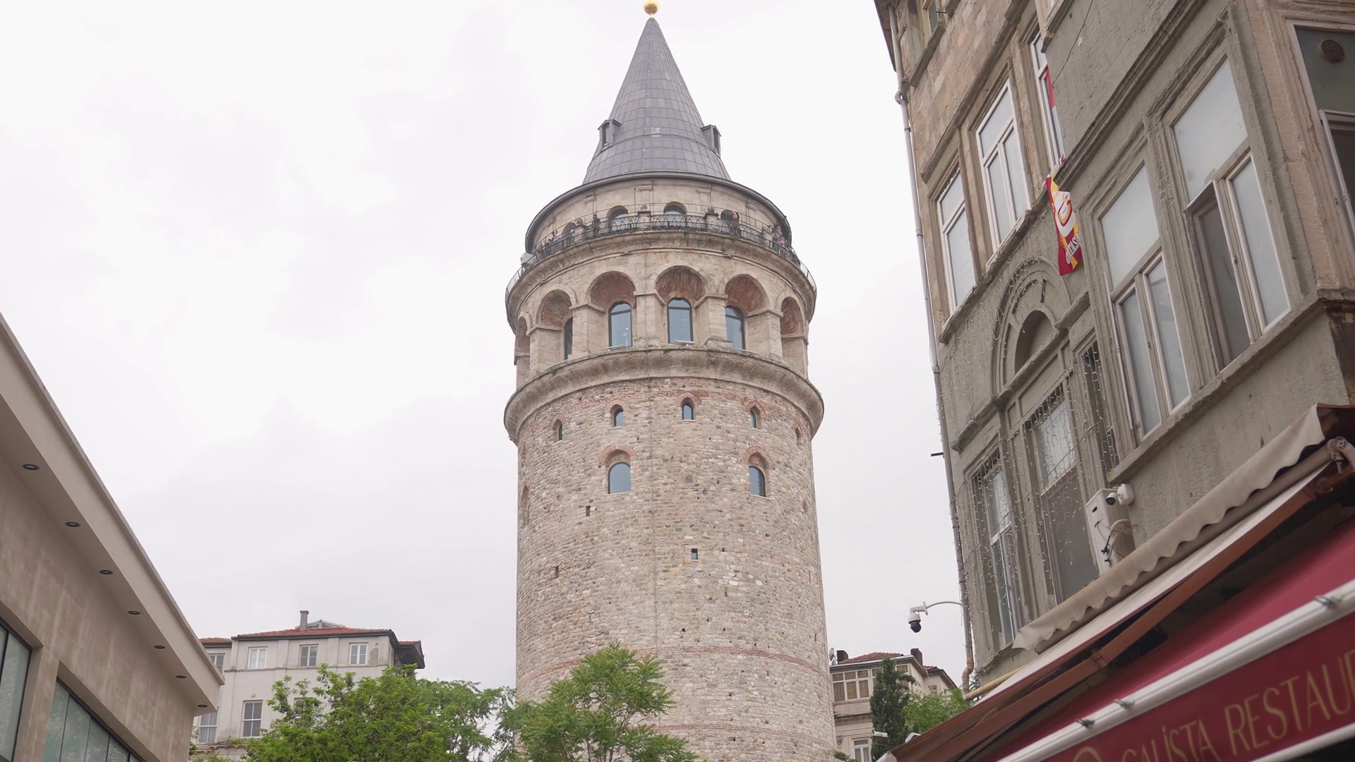 Galata Tower Istanbul People Walking Stock Footage SBV-352284324 ...