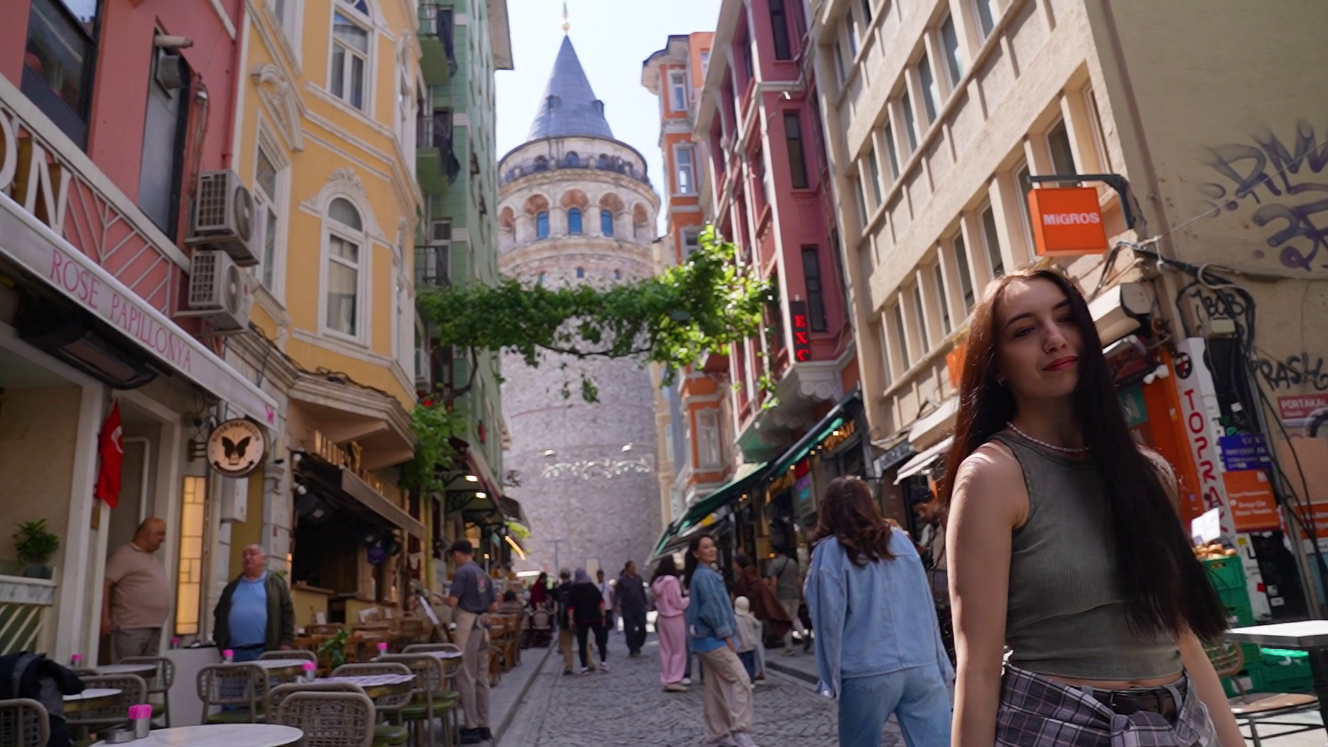 Tourists In Galata Tower Istanbul Posing Stock Footage SBV-352295687 ...