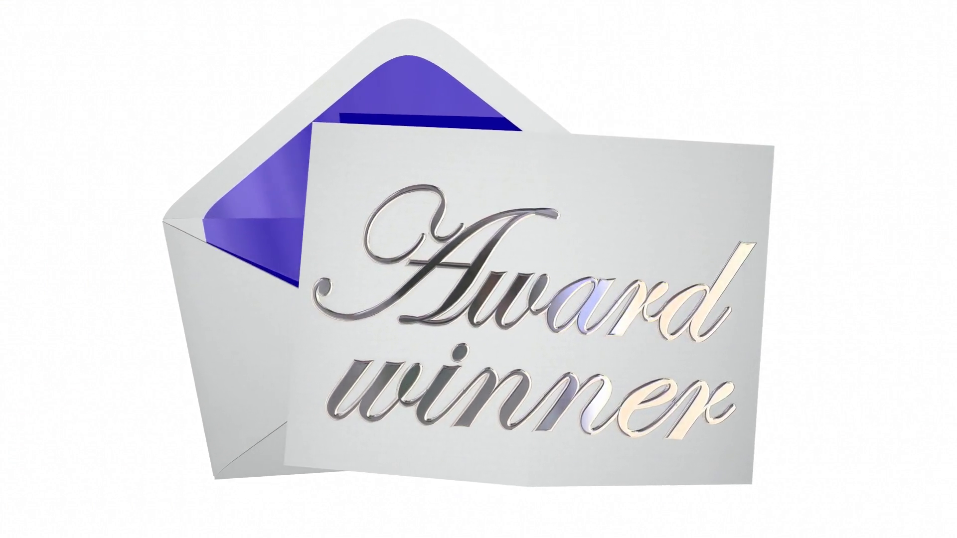 Award Winner Opening Envelope Competition Announcement 3d Words Motion ...
