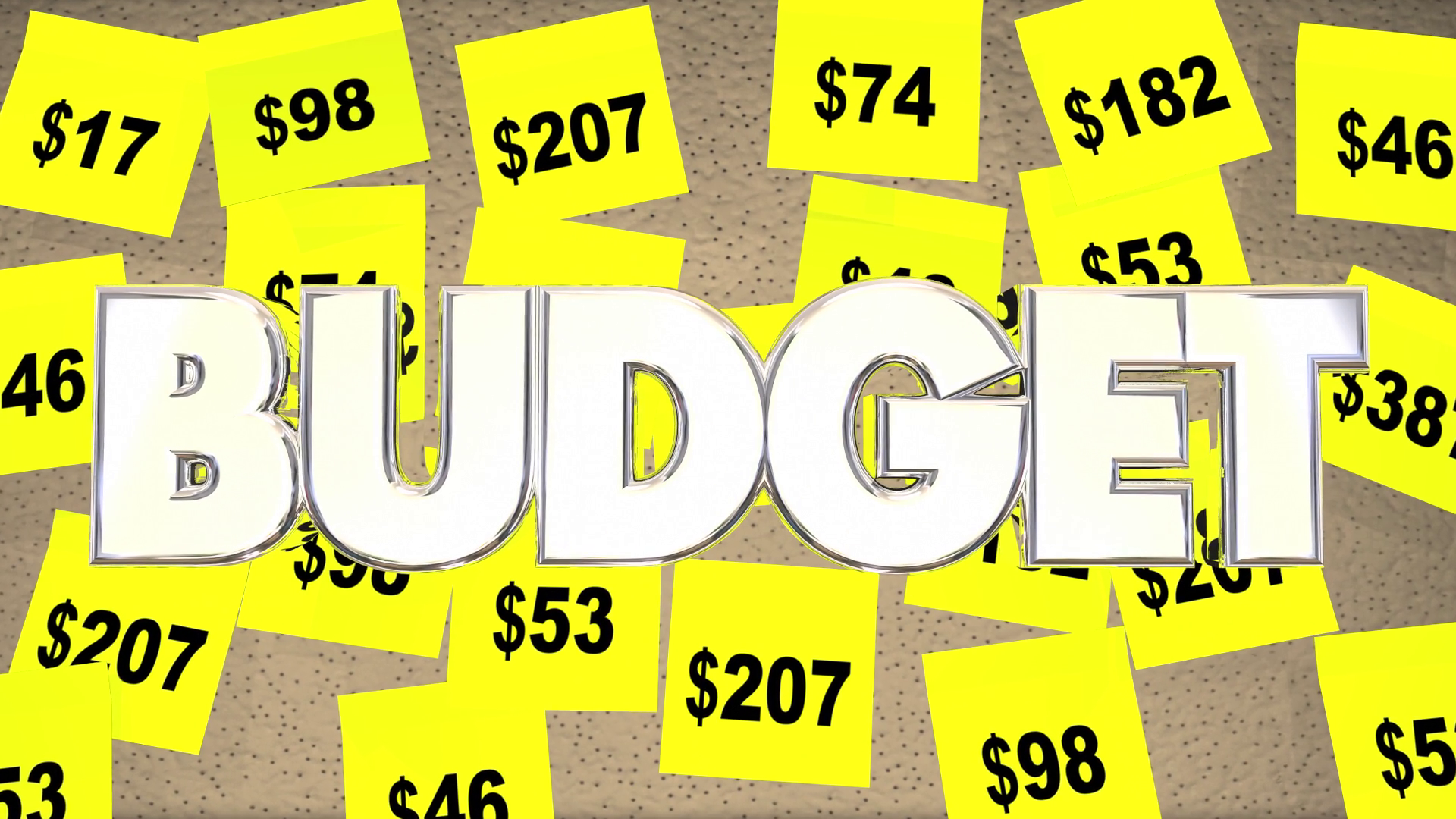 Budget Accounting Bookkeeping Sticky Notes 3d Animation Motion ...