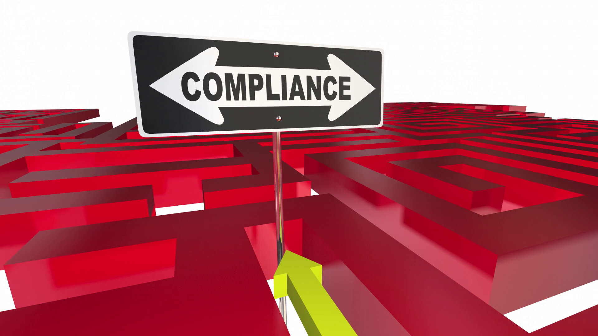 Compliance Sign Maze Follow Rules Regulations 3 D Animation Motion ...