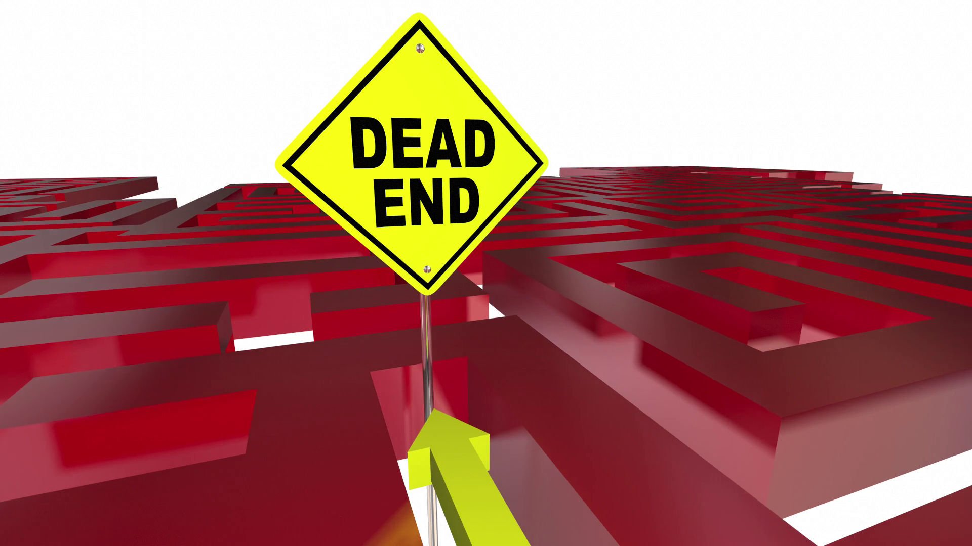 Dead End Sign Maze No Way Out Danger Warning 3 D Animation Motion ...