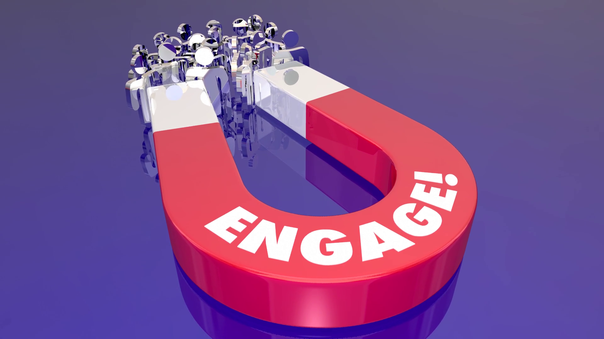Engage Customer Audience Interaction Magnet Pulling People 3 D ...