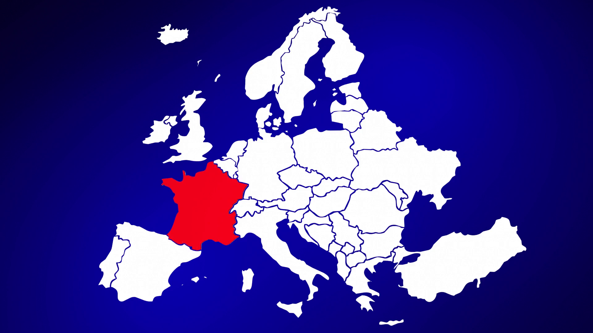 France Europe Country Nation Map Zoom In Stock Motion Graphics SBV ...
