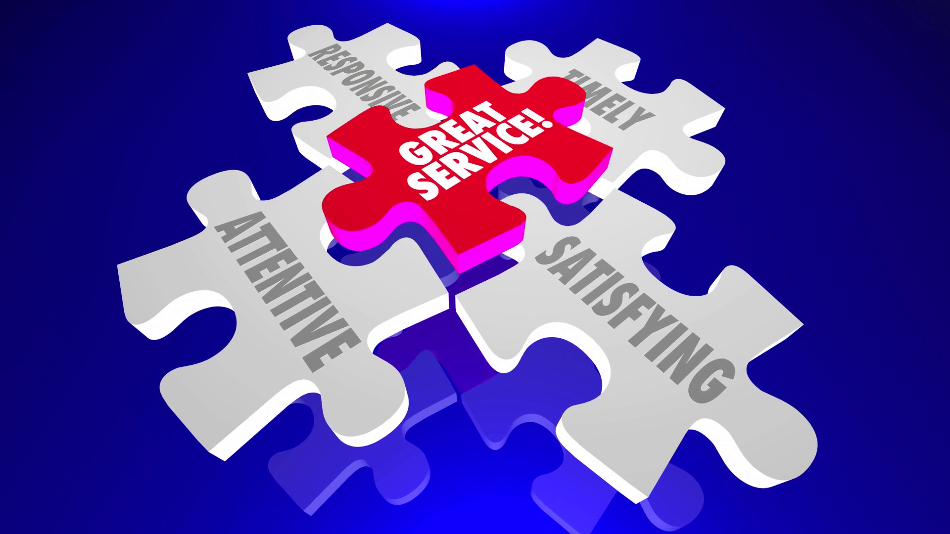 Great Customer Service Puzzle Pieces Attentive Responsive 3d Animation ...