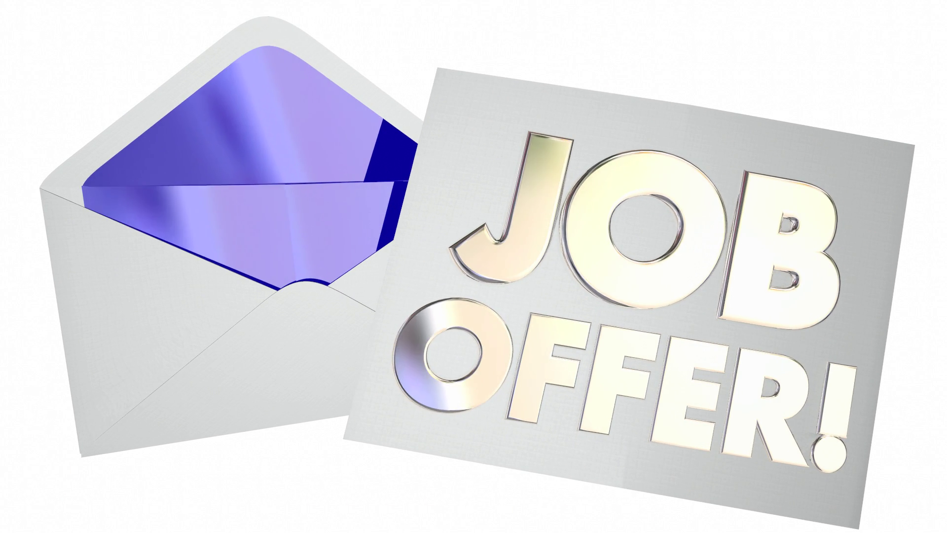 Job Offer Envelope Letter Note Opening New Career 3d Animation Motion ...
