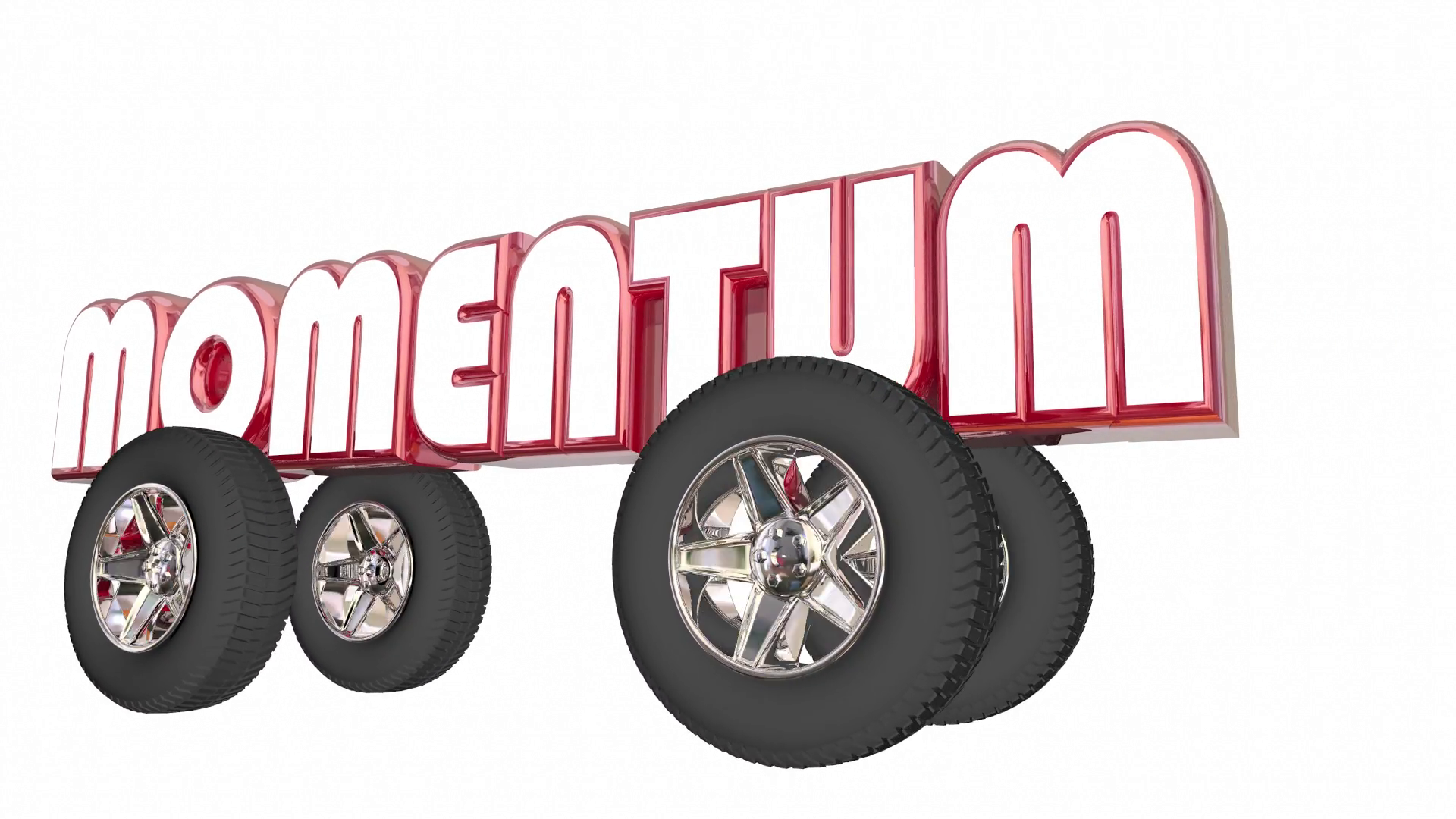 Momentum On Roll Good Progress Wheels Word 3d Animation Motion ...