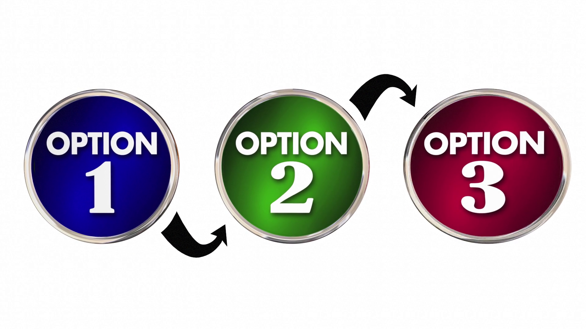 Options 1 2 3 One Two Three Choice Best Decision 3d Animation Motion