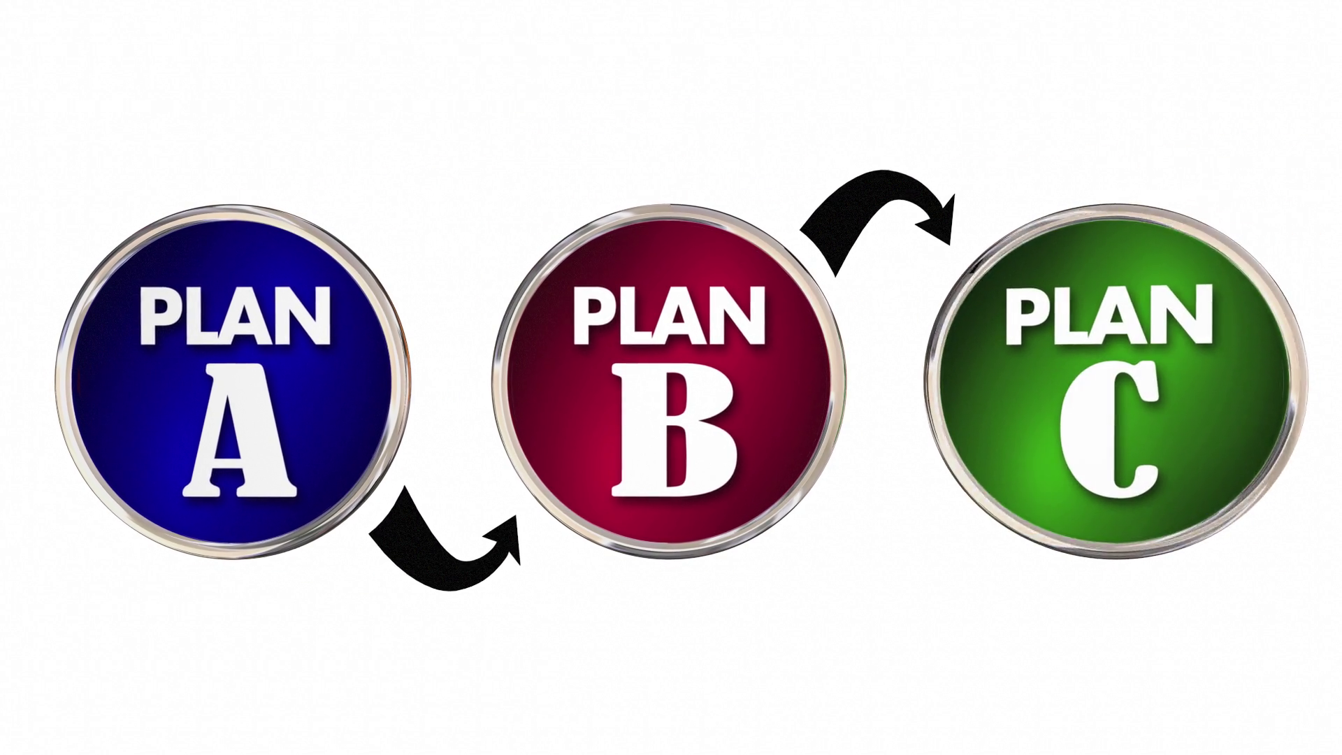 Plan A B C Alternate Trial Back Up Ideas Strategy Circles 3d Animation ...