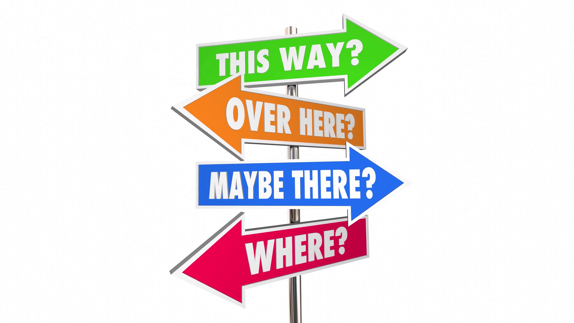This Way Over There Arrow Signs Lost Confusion Help Direction 4K Motion ...