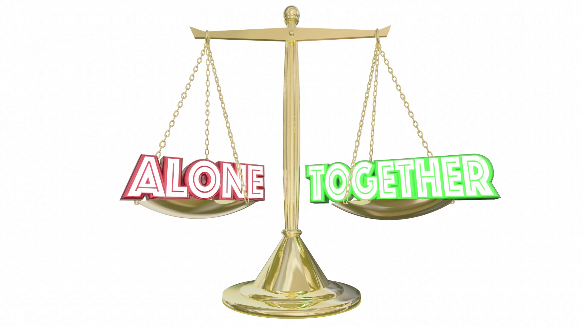Together Vs Alone Cooperation Collaboration Scale 3 D Animation Motion ...