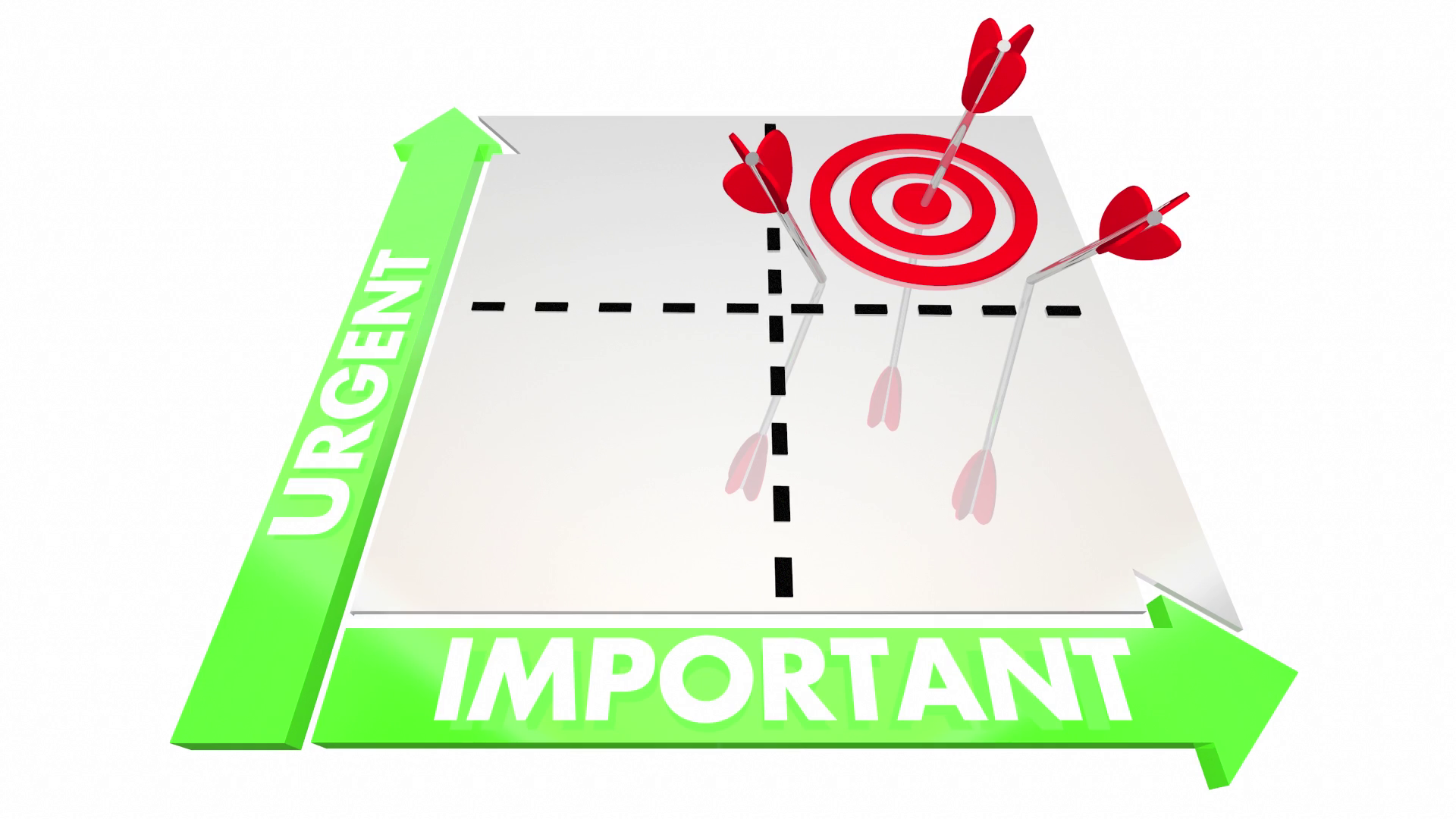 Urgent Vs Important Matrix Top Priorities Target 3 D Animation Motion ...
