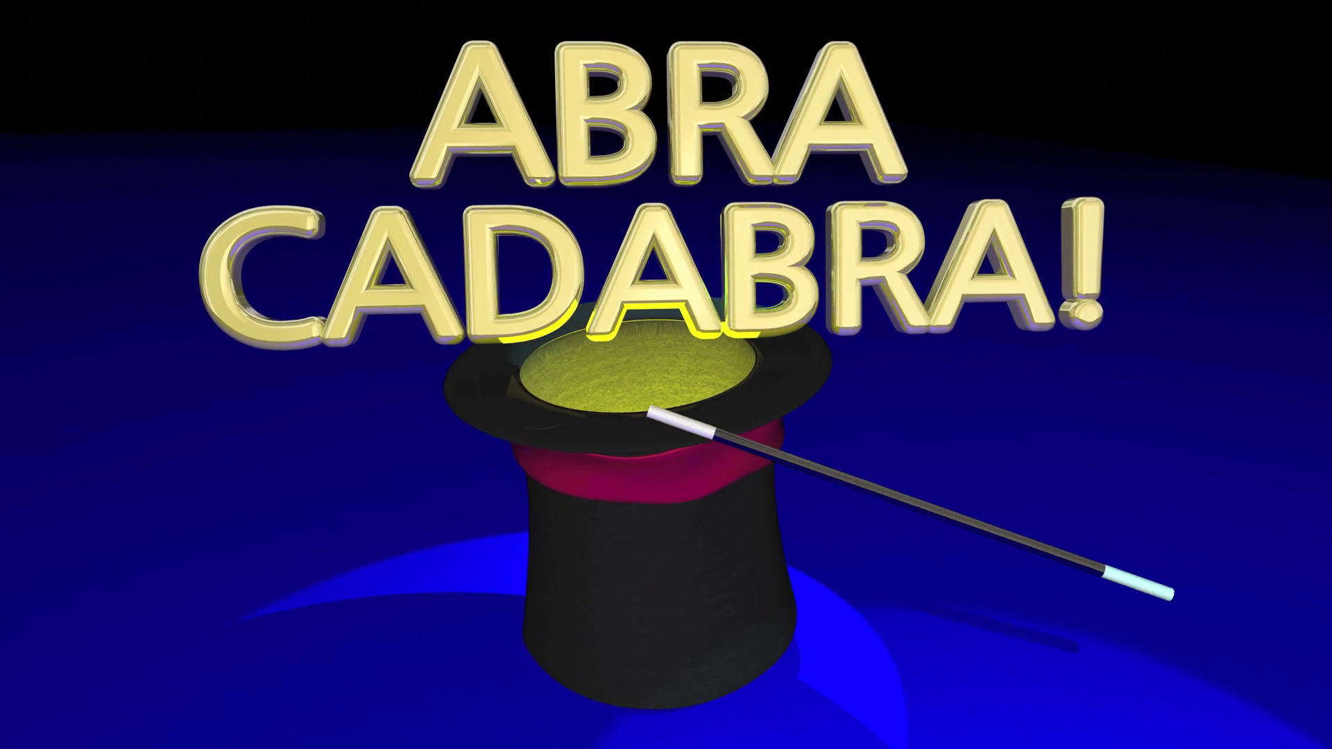 Abra Cadabra Magic Hat Wand Trick Act 3 D Animation Motion Background ...