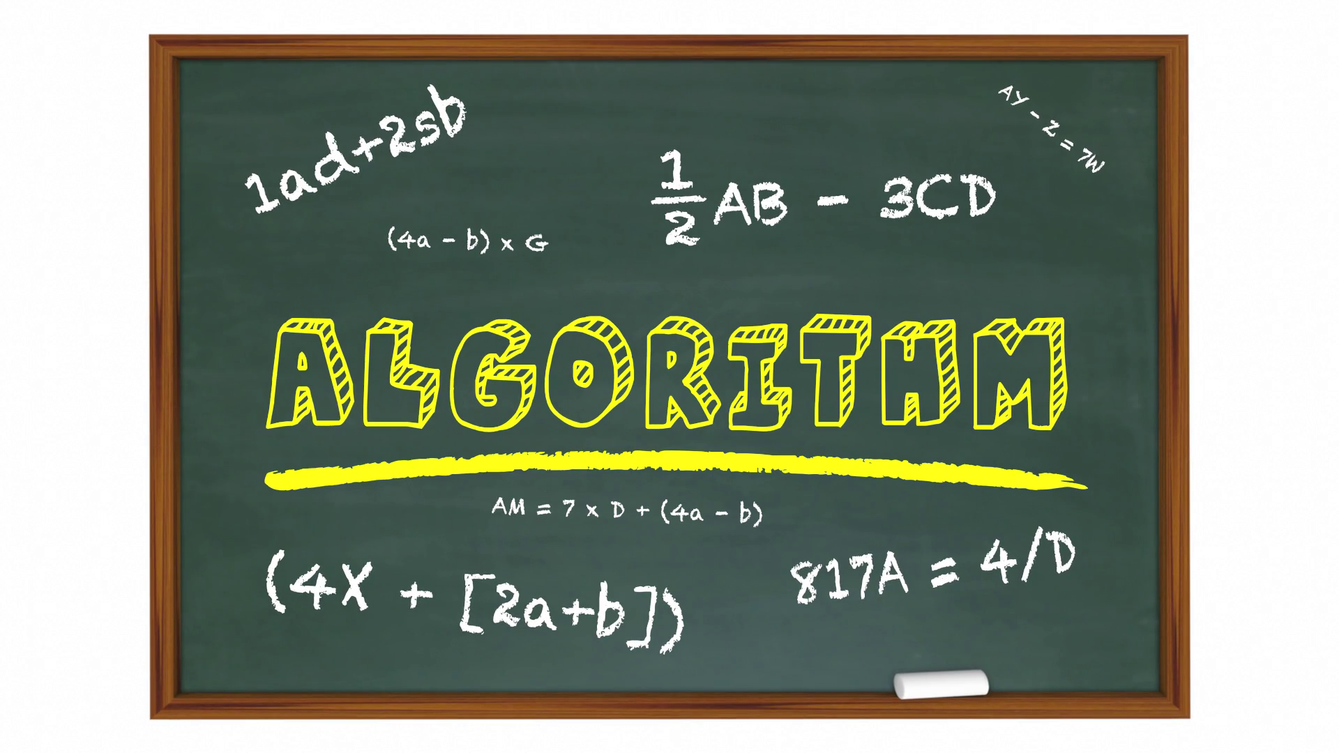 Algorithm Chalkboard Learn Math Equation Solution 3 D Animation Motion Background Storyblocks