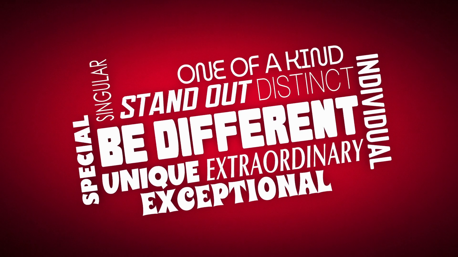 Be Different Unique Special Exceptional Stock Motion Graphics SBV ...