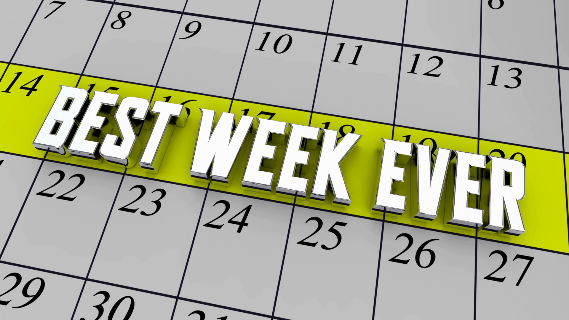 Best Week Ever Calendar Holiday Vacation Stock Motion Graphics SBV ...