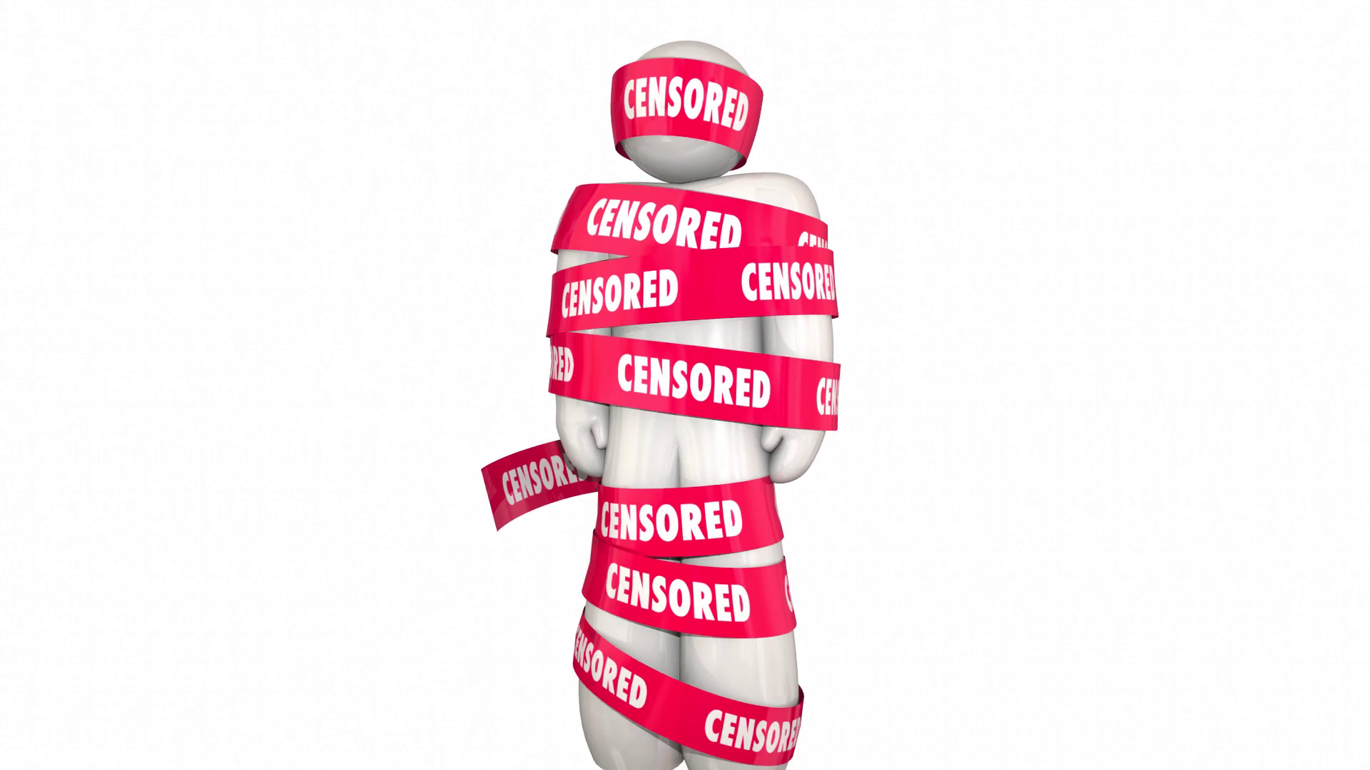 Censored Man Wrapped Tape Censorship Free Speech 3 D Animation Motion ...
