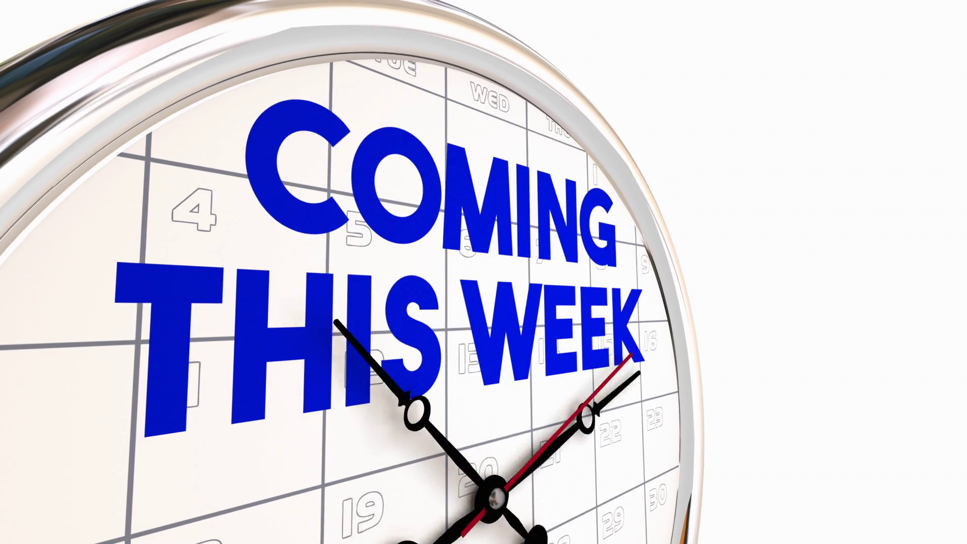 Coming Week Clock Calendar Schedule Meeting Stock Motion Graphics SBV ...