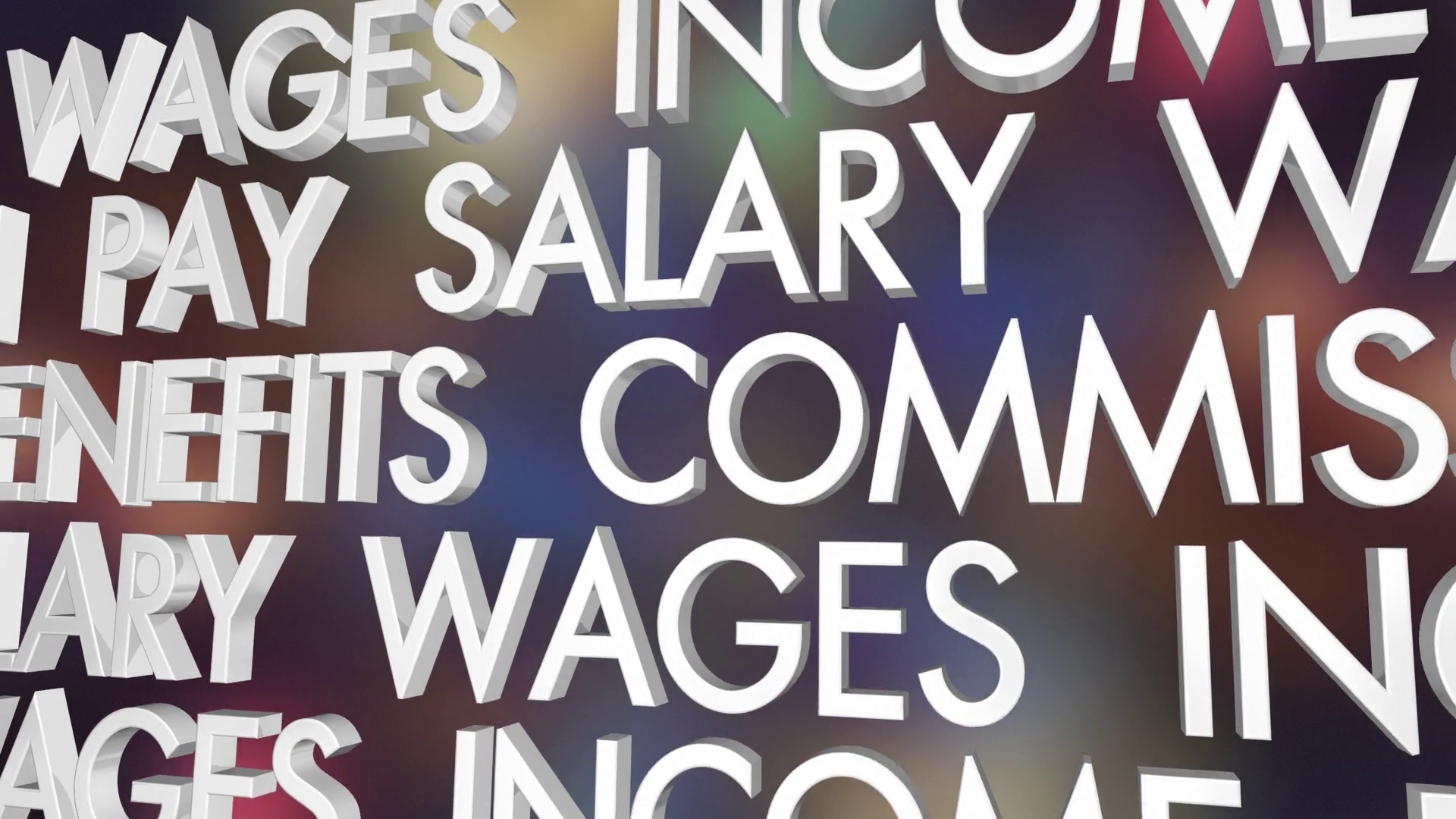 Compensation Wages Pay Salary Benefits Word Stock Motion Graphics SBV ...