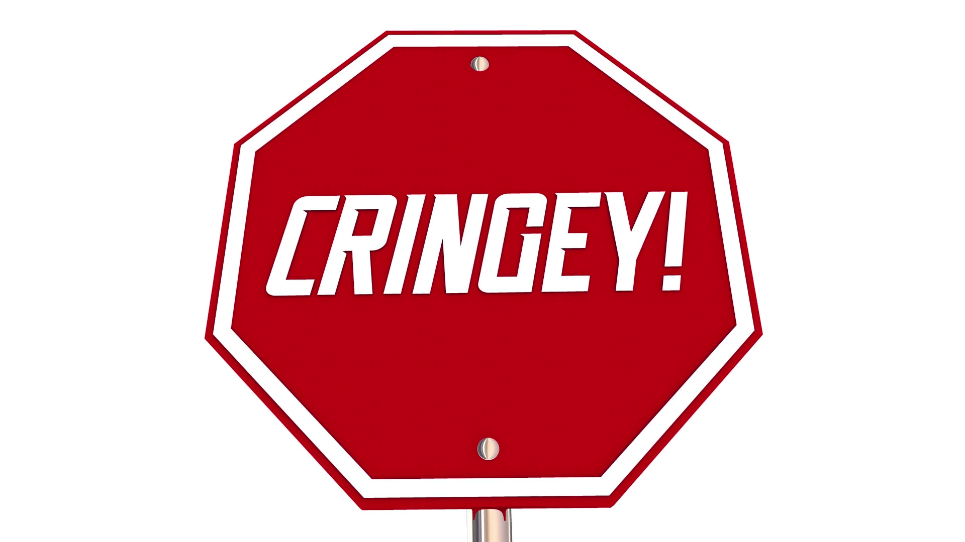 Cringey Stop Sign Warning Embarrassing Behavior 3 D Animation Motion ...