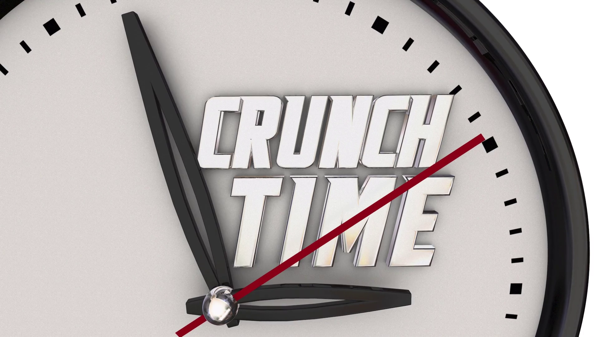 Crunch Time Clock Deadline Stress Running Out Countdown 3 D Animation ...