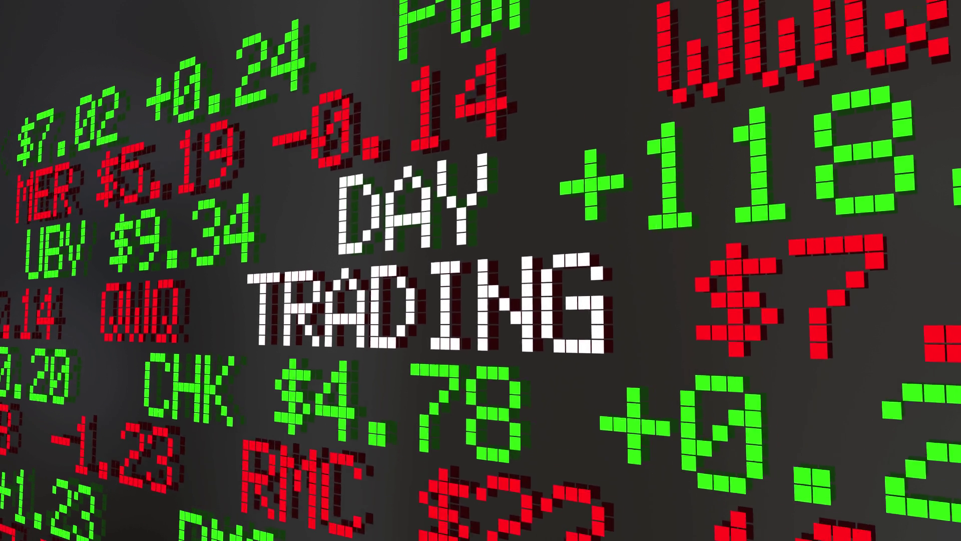 Day Trading Stock Market Trader Ticker Prices 3 D Animation Motion ...
