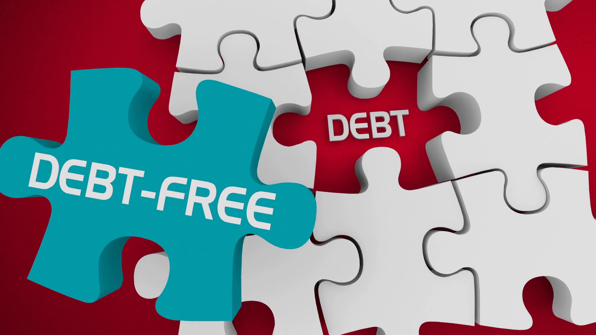 Debt Free Puzzle Piece Balance Budget Money Stock Motion Graphics SBV-347805228 - Storyblocks