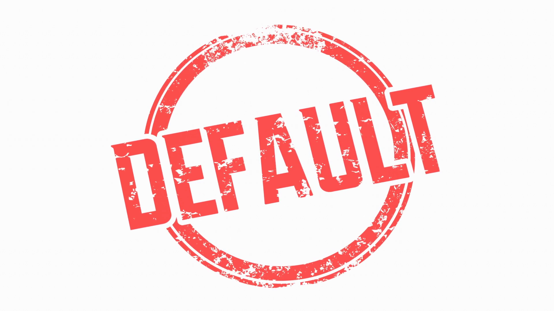 Default Word Round Red Stamp Failure Repay Stock Motion Graphics SBV ...