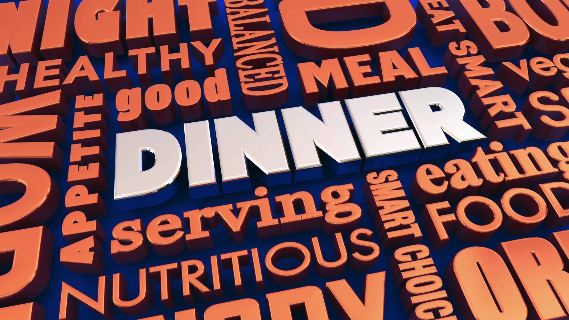 Dinner Words Eat Meal Food Evening Dining Stock Motion Graphics SBV ...