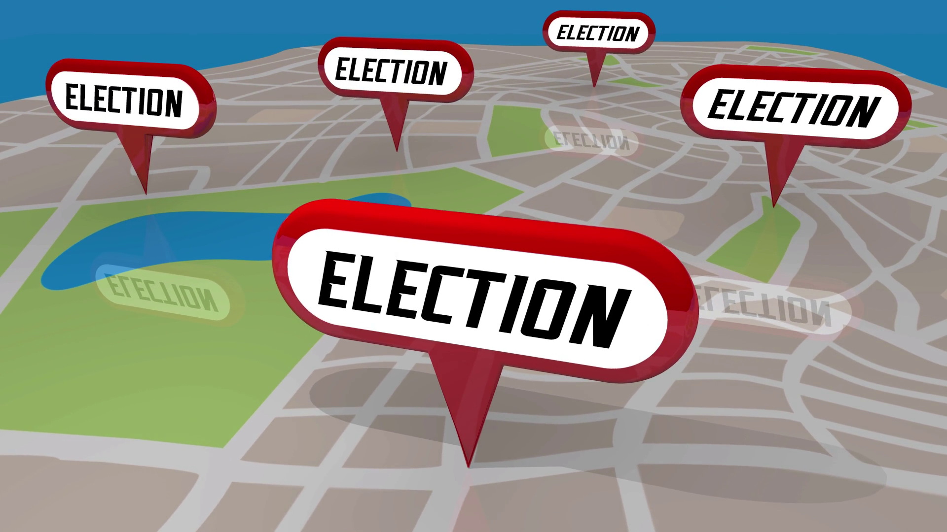 Election Polling Location Map Pins Voting Stock Motion Graphics SBV ...