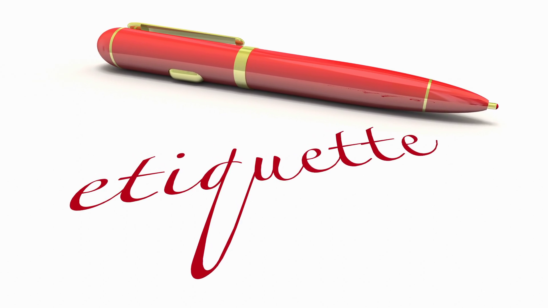 Etiquette Pen Writing Word Manners Stock Motion Graphics SBV-349000198 ...