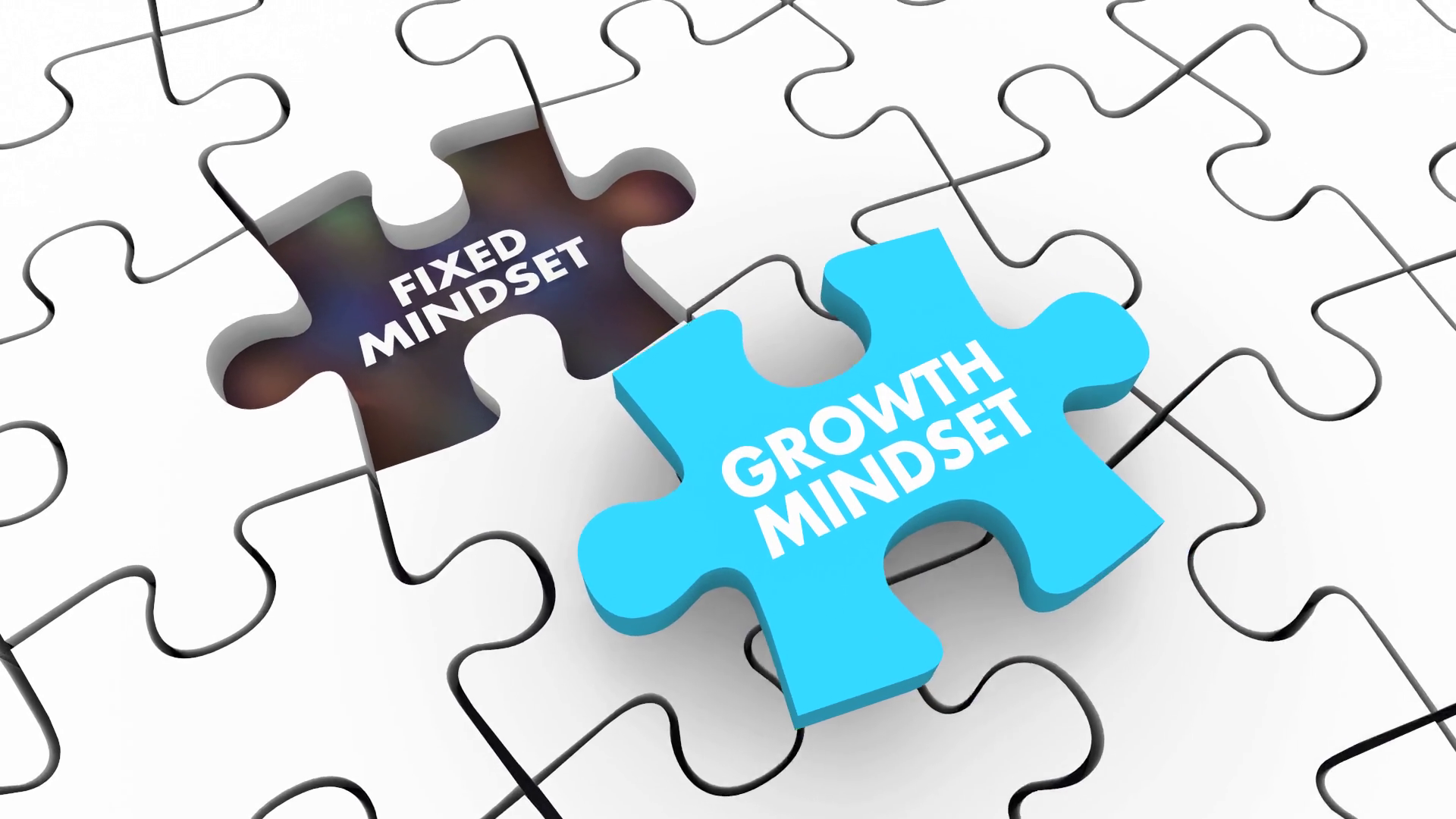 Fixed Vs Growth Mindset Puzzle Pieces 3 D Animation Motion Background ...