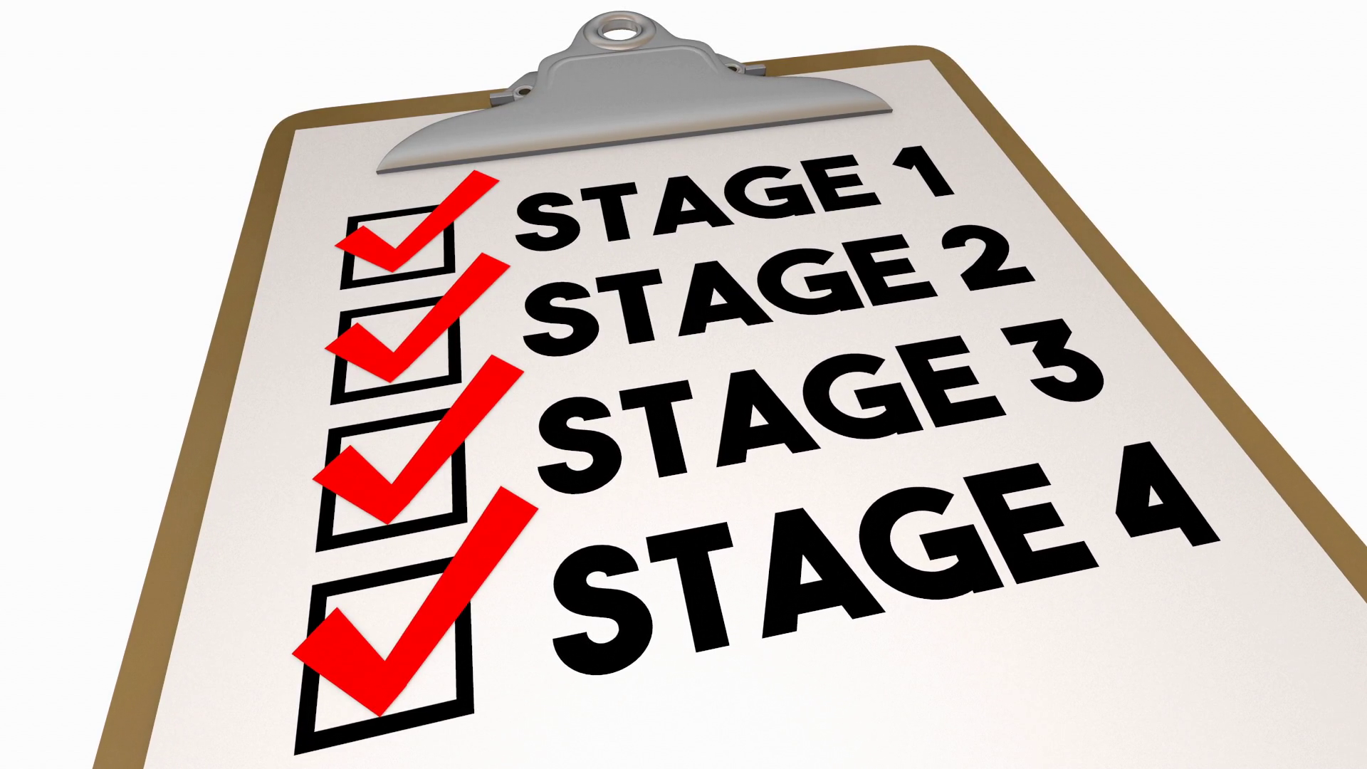 Four Stages Checklist Clipboard Assessment Stock Motion Graphics SBV ...
