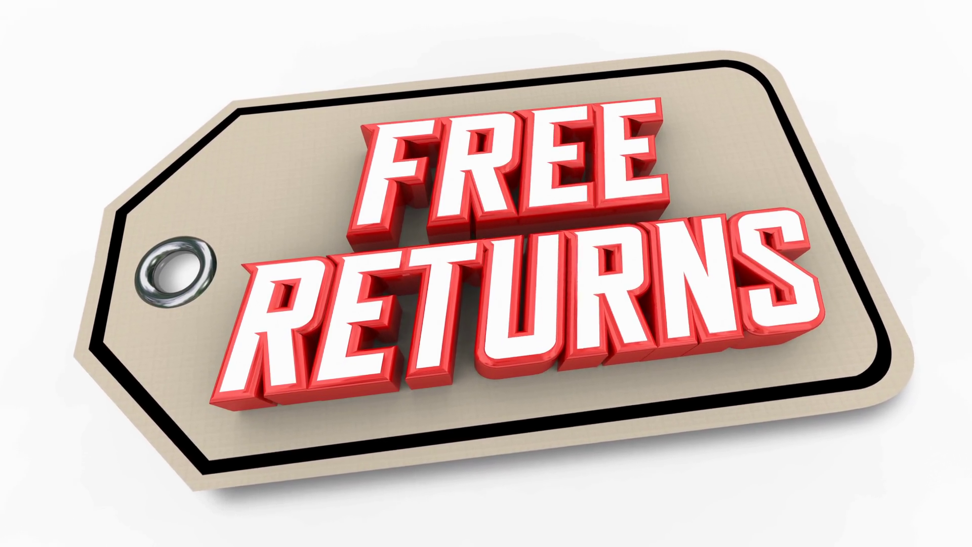 Free Returns Price Tag Risk Return Exchange Stock Motion Graphics SBV ...