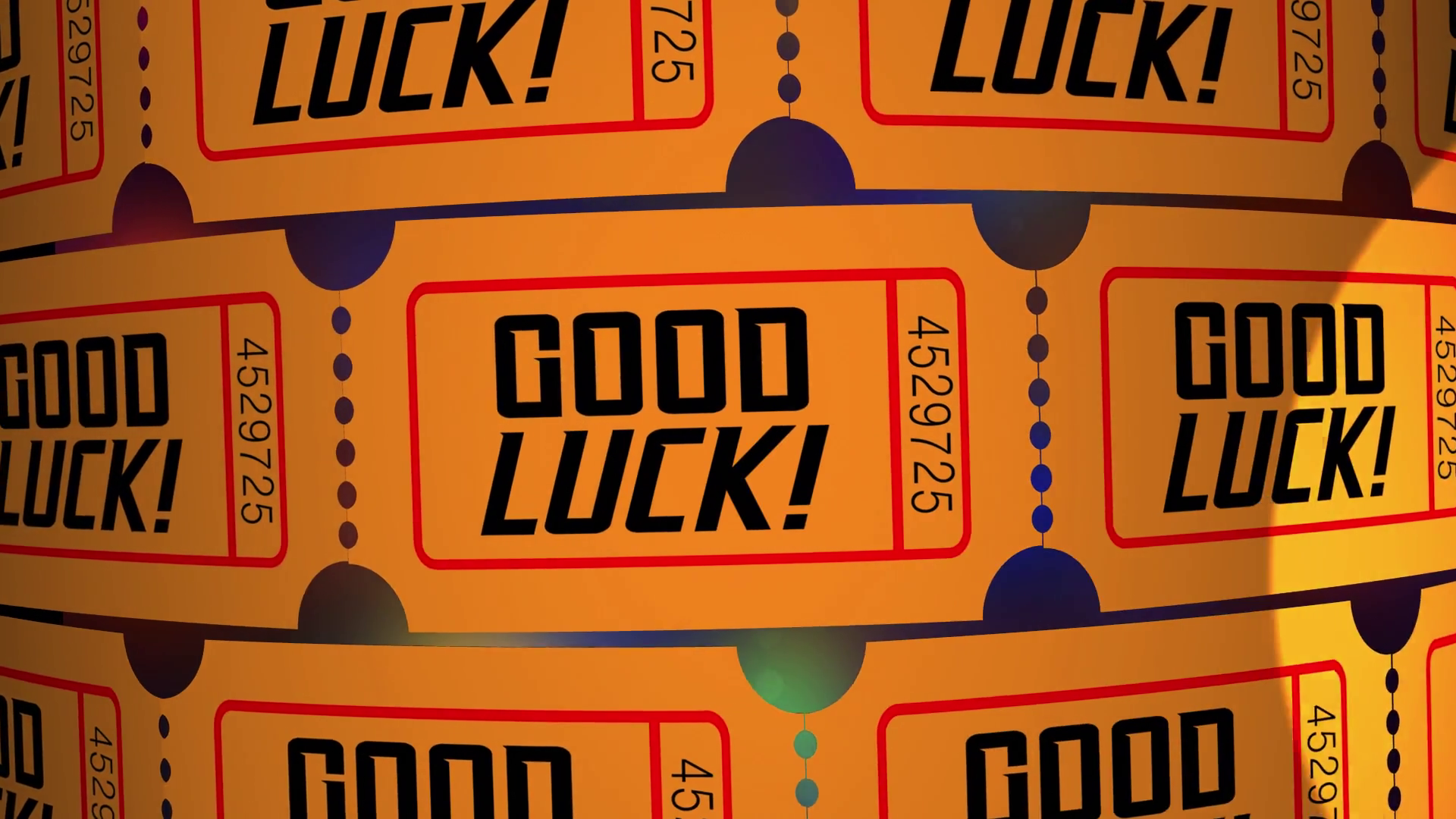 Good Luck Winner Tickets Lottery Raffle Drawing 3 D Animation Motion ...