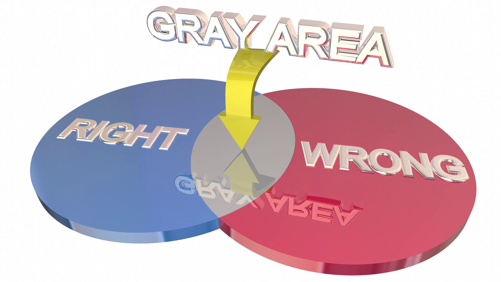 Gray Area Right Vs Wrong Ambiguity Venn D Iagram 3 D Animation Motion ...