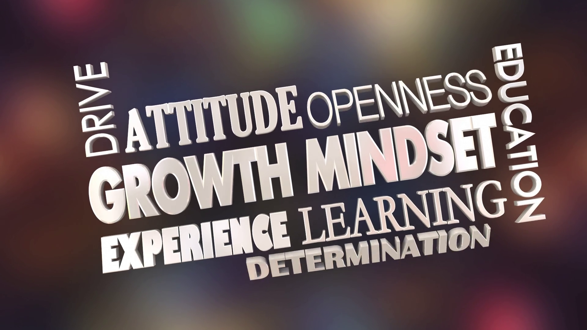 Growth Mindset Learning Achieve Success Words 3 D Animation Motion ...