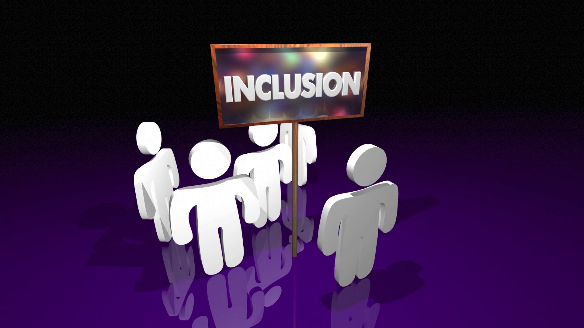 Inclusion People Around Sign Joining Group 3 D Animation Motion ...