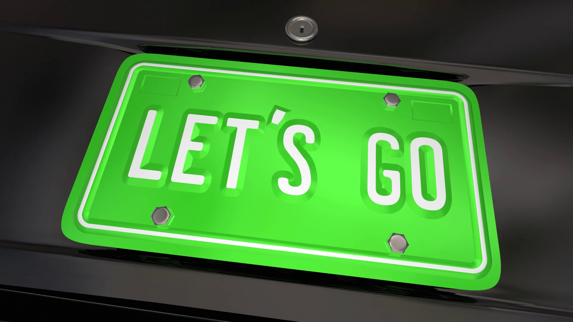 Lets Go License Plate Start Begin Driving Adventure 3 D Animation ...