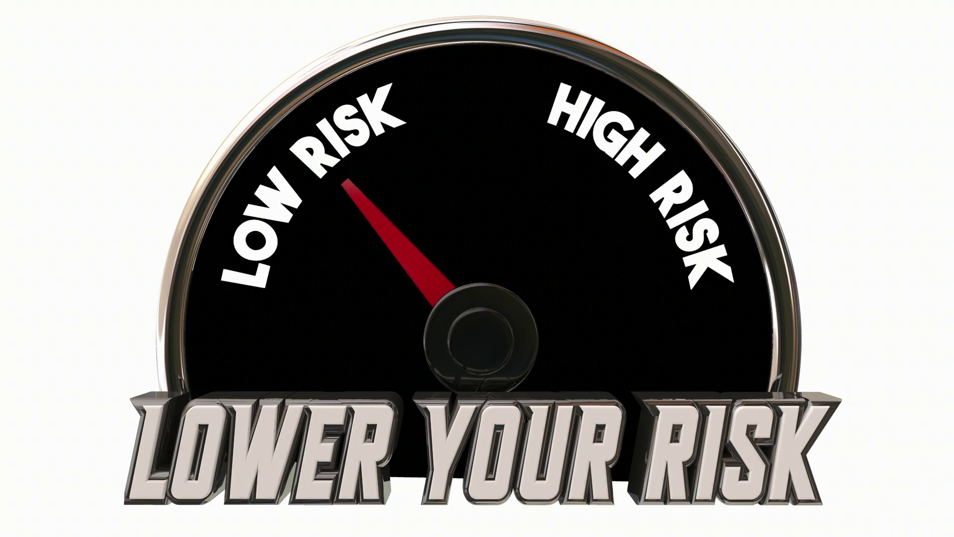 Lower Risk Level Speedometer Reduce Mitigate Stock Motion Graphics SBV ...