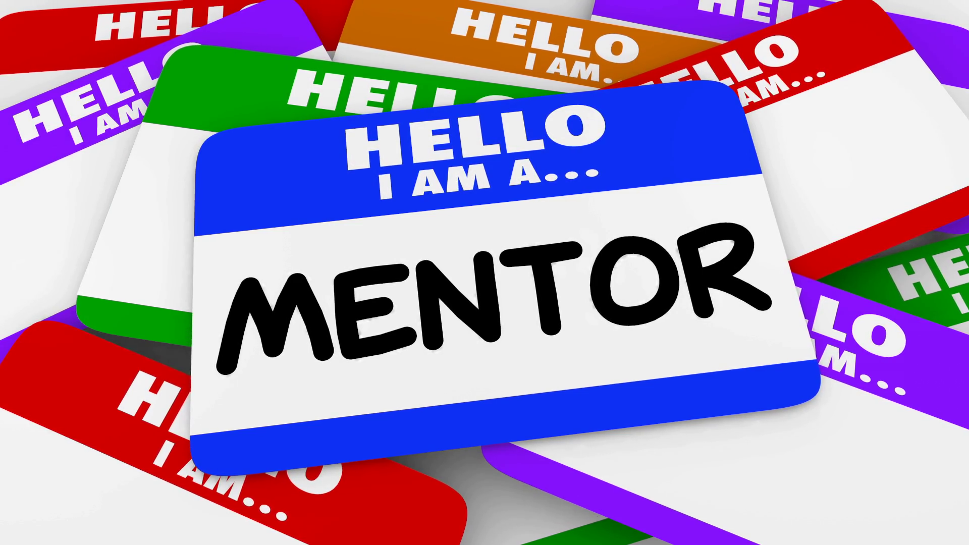 Mentor Name Tag Sticker Leader Advice Wisdom Stock Motion Graphics SBV ...
