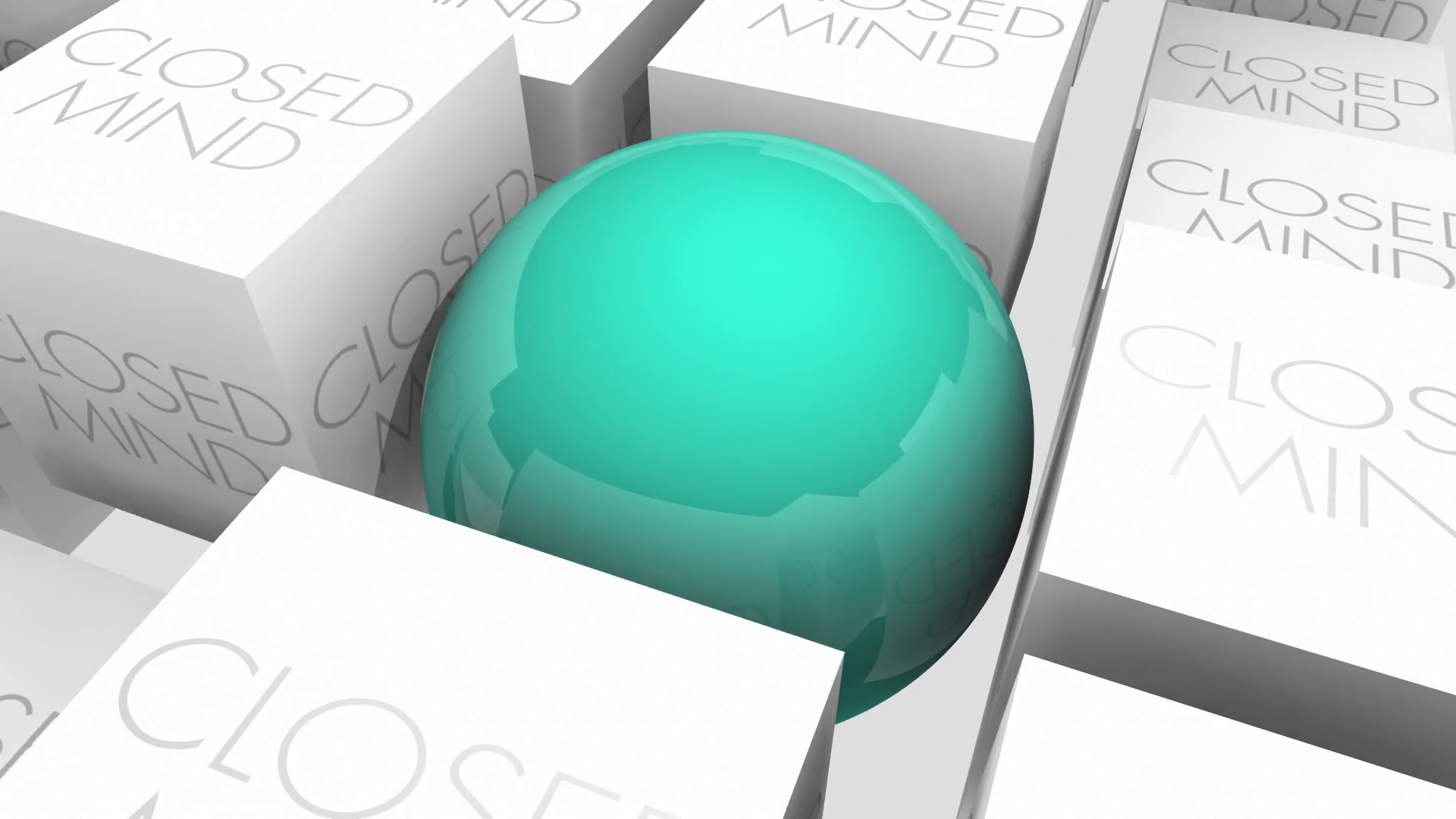 Open Vs Closed Mind Accepting New Ideas Sphere In Cubes 3 D Animation ...