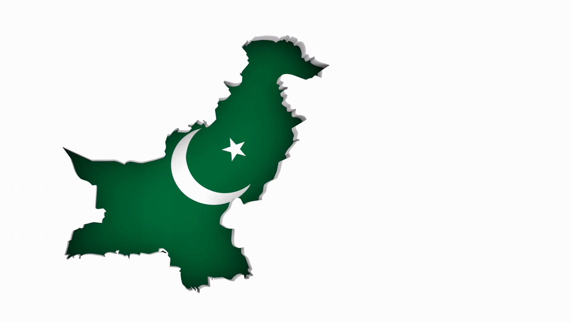 Pakistan Flag Country Map Star Crescent Green Background 3 D Animation ...