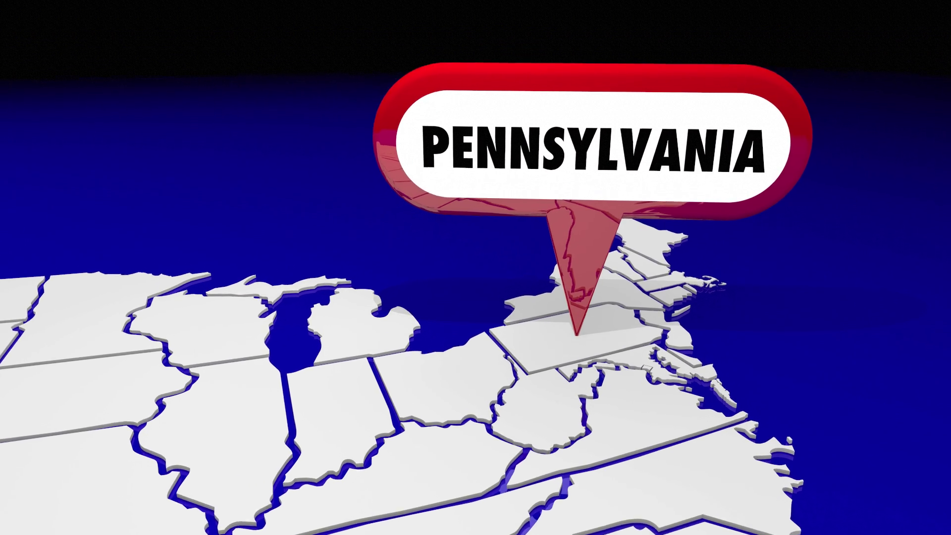 Pennsylvania Pa State Map Pin Location Navigation Destination Motion ...