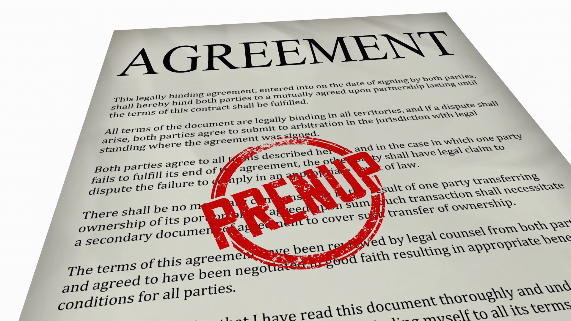 Prenup Agreement Legal Document Prenuptial Stock Motion Graphics SBV ...