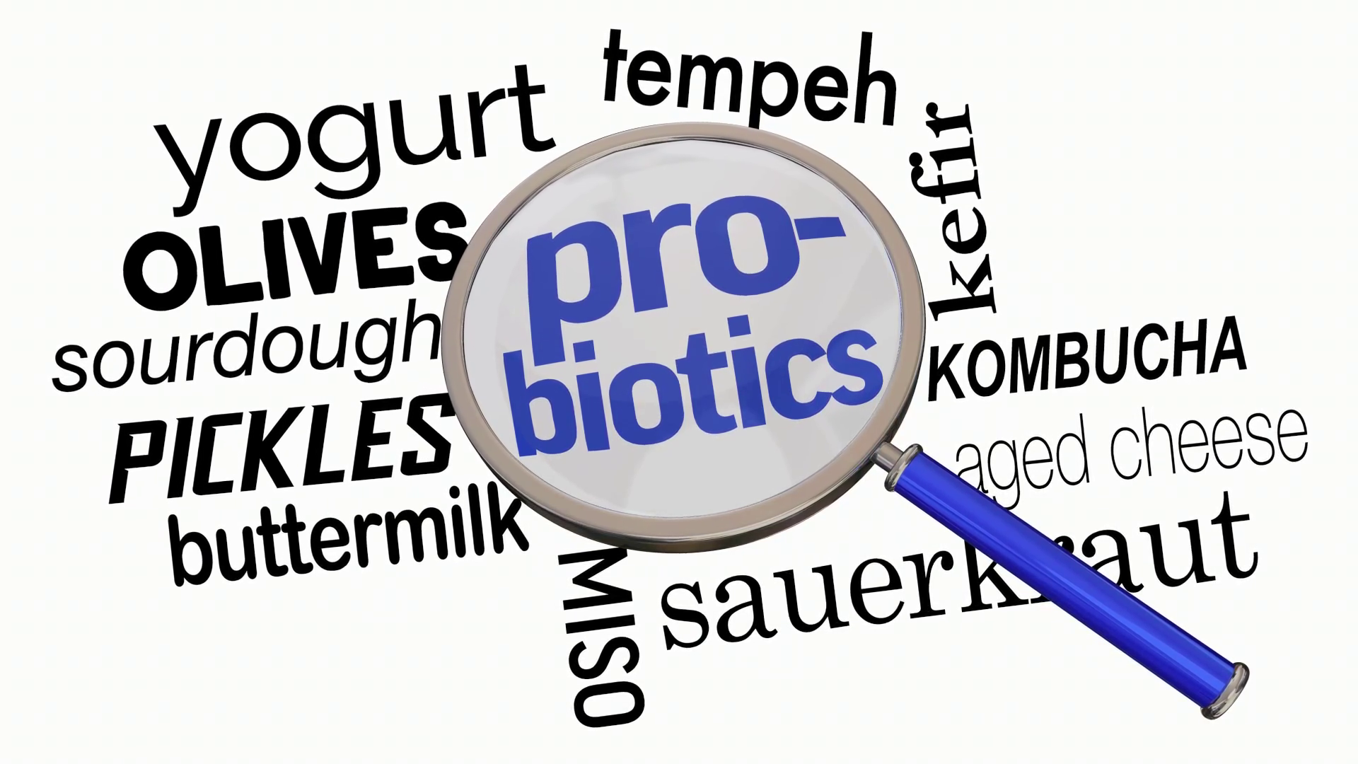 Probiotics Magnifying Glass Foods Digestive Stock Motion Graphics SBV ...