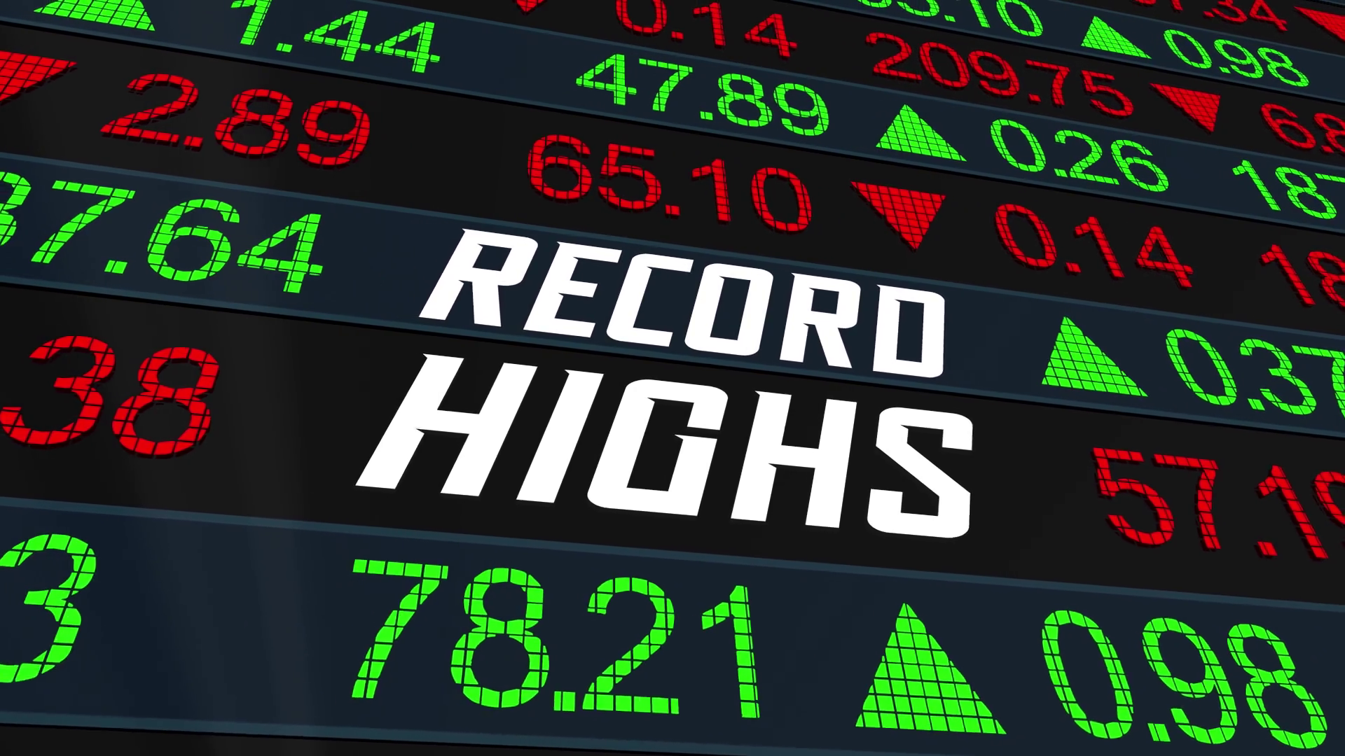 Record Highs Stock Market Share Prices Bull Stock Motion Graphics SBV ...