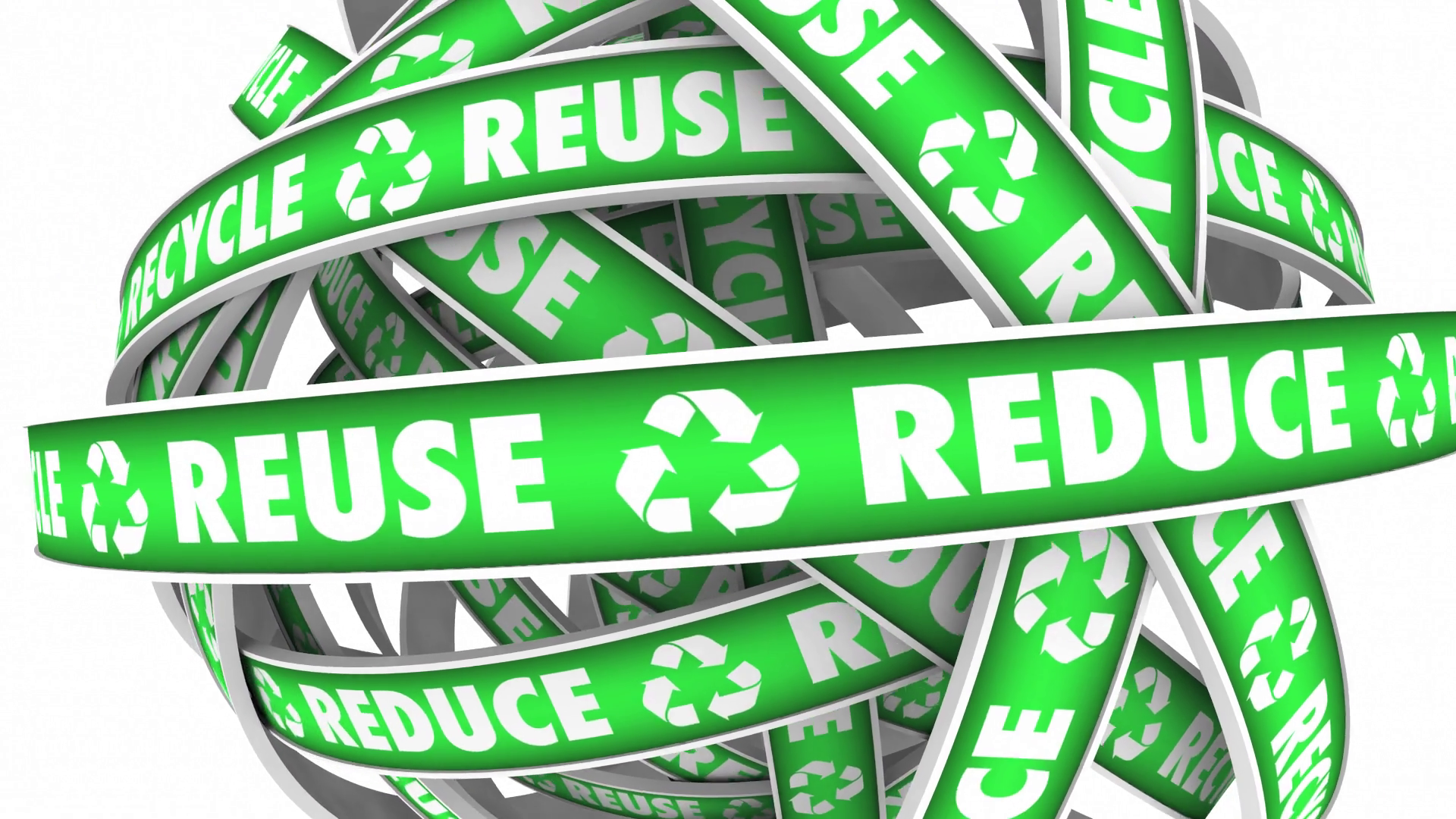 Reduce Reuse Recycle Endless Loop Dispose Trash Materials 3 D Animation ...